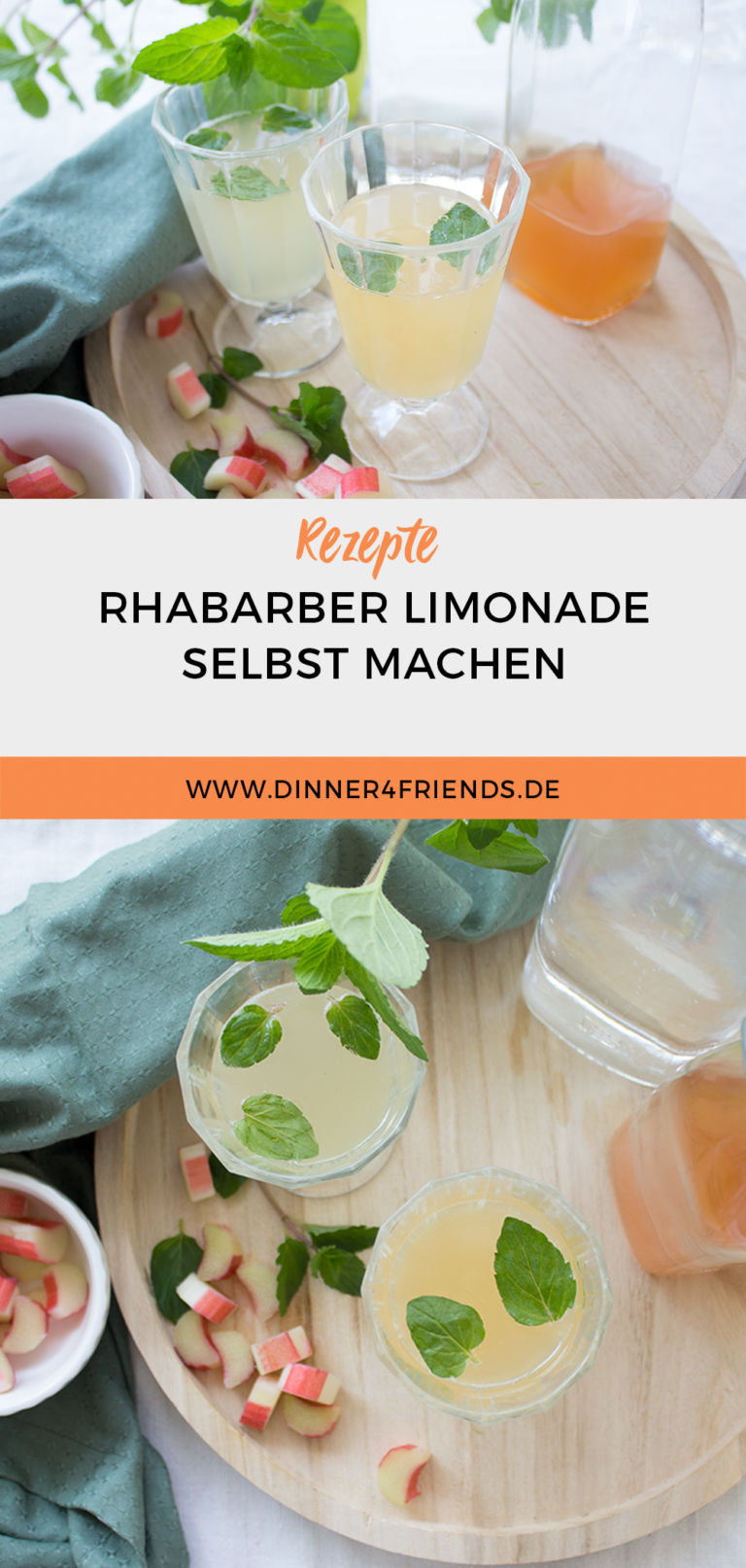 Selbstgemachte Rhabarberlimo -mit wenig Zucker – Dinner4Friends